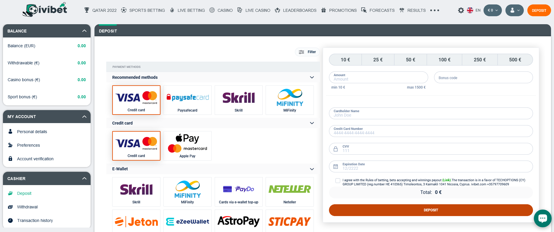 IviBET - review ️and feedback | Register with a €100 bonus